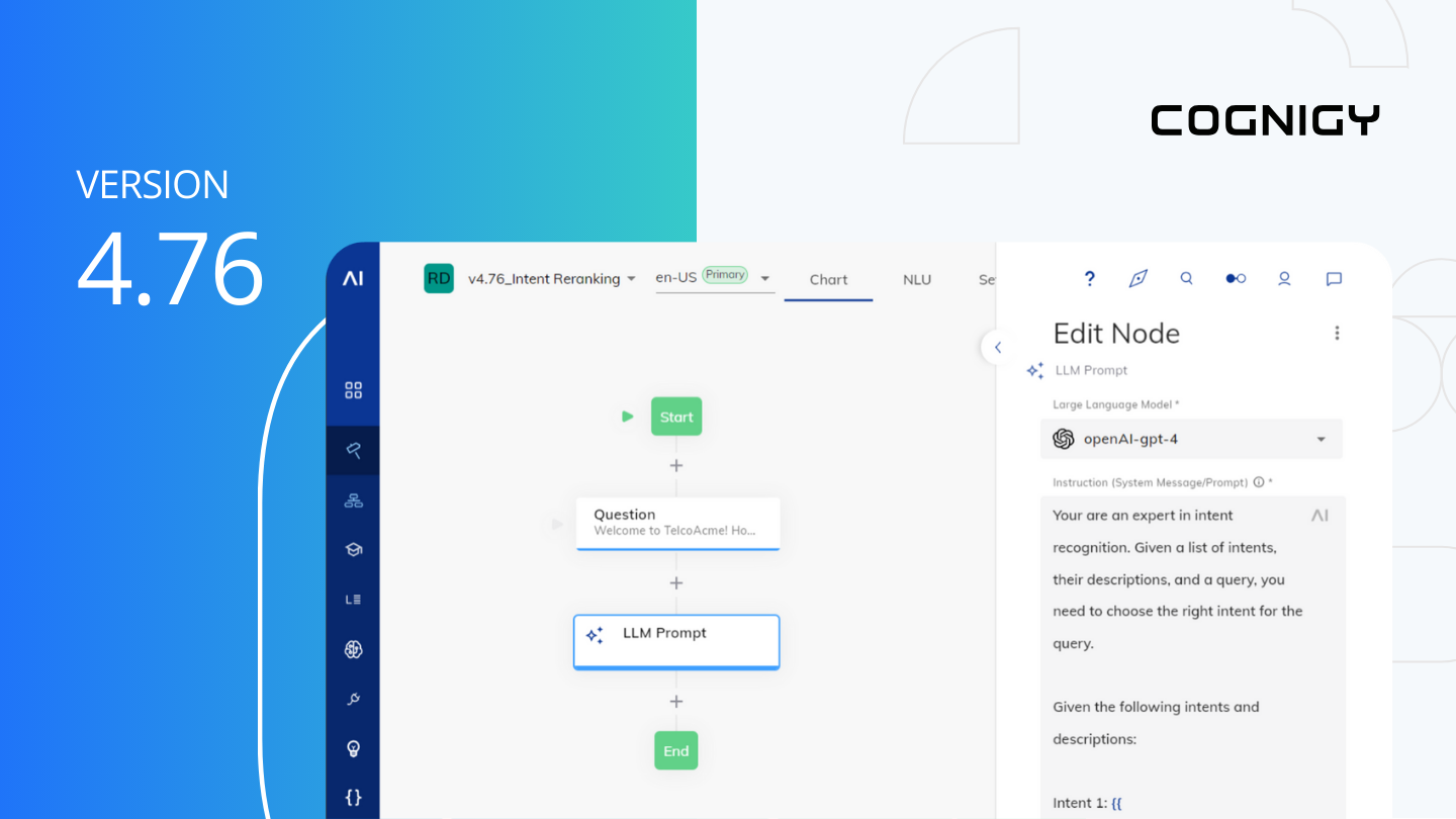 LLM-Based Intent Reranking and More with Cognigy.AI v4.76